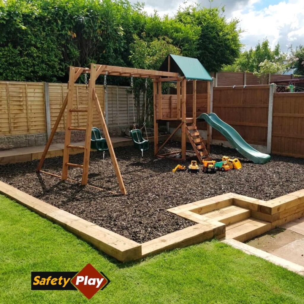 Safety Play Grey Rubber Chippings (Rubber Mulch UK / Play Bark ...
